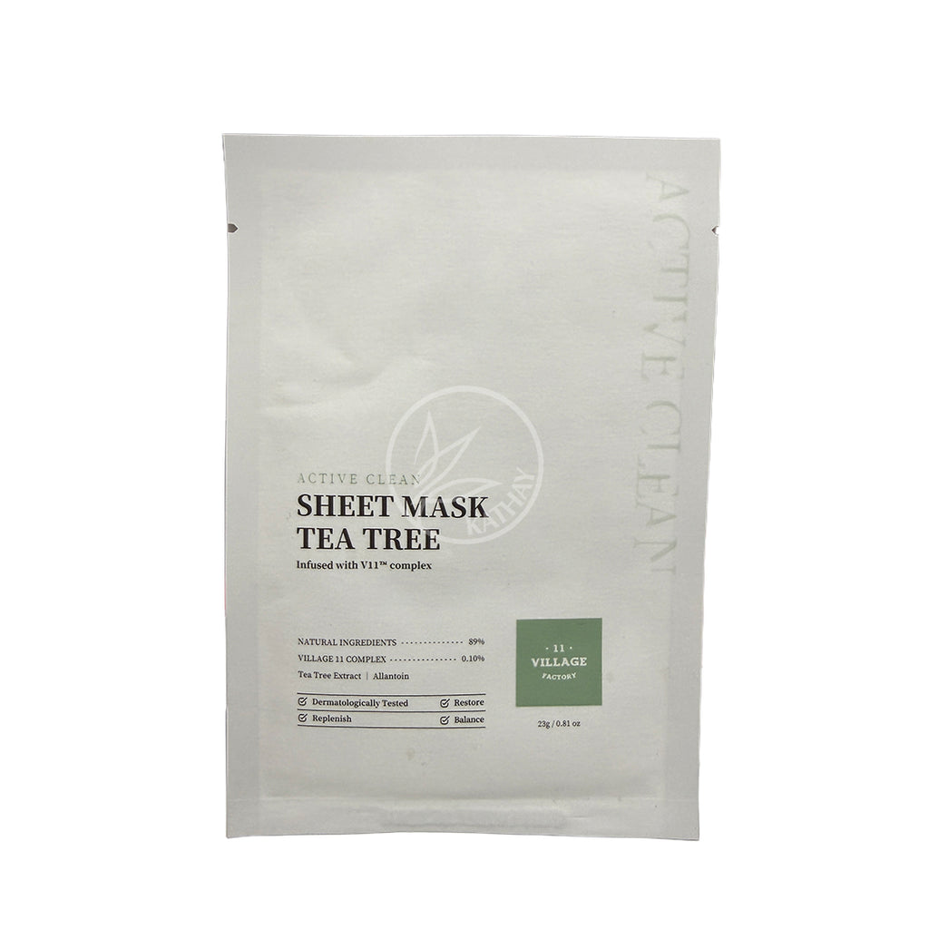 Village 11 Factory – Active Clean Tea Tree Sheet Mask – Kathay